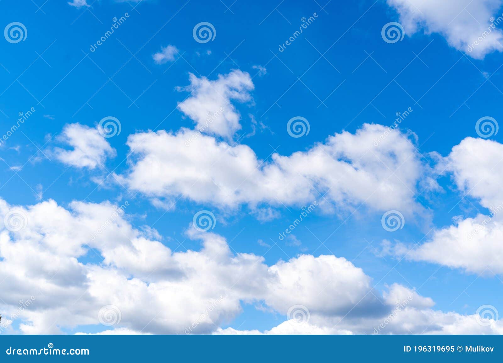 Blue Sky with Clouds. Typical Midday Sky Stock Image - Image of meadow ...