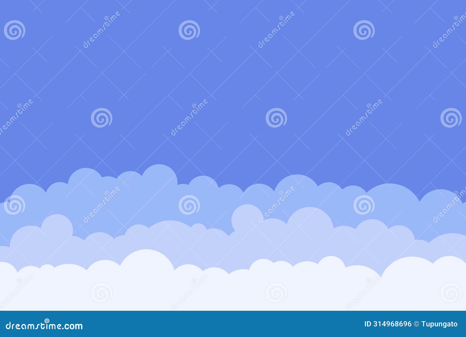 Blue Sky and Clouds Vector Cartoon Background Stock Vector ...