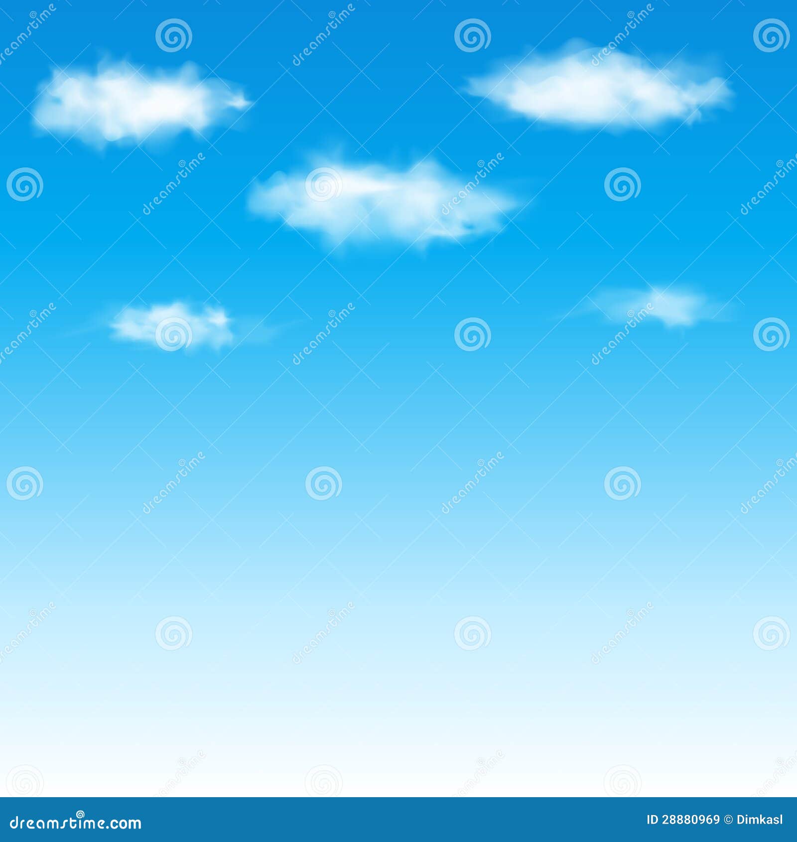 Blue Sky With Clouds. Vector Illustration. Stock Vector - Illustration ...