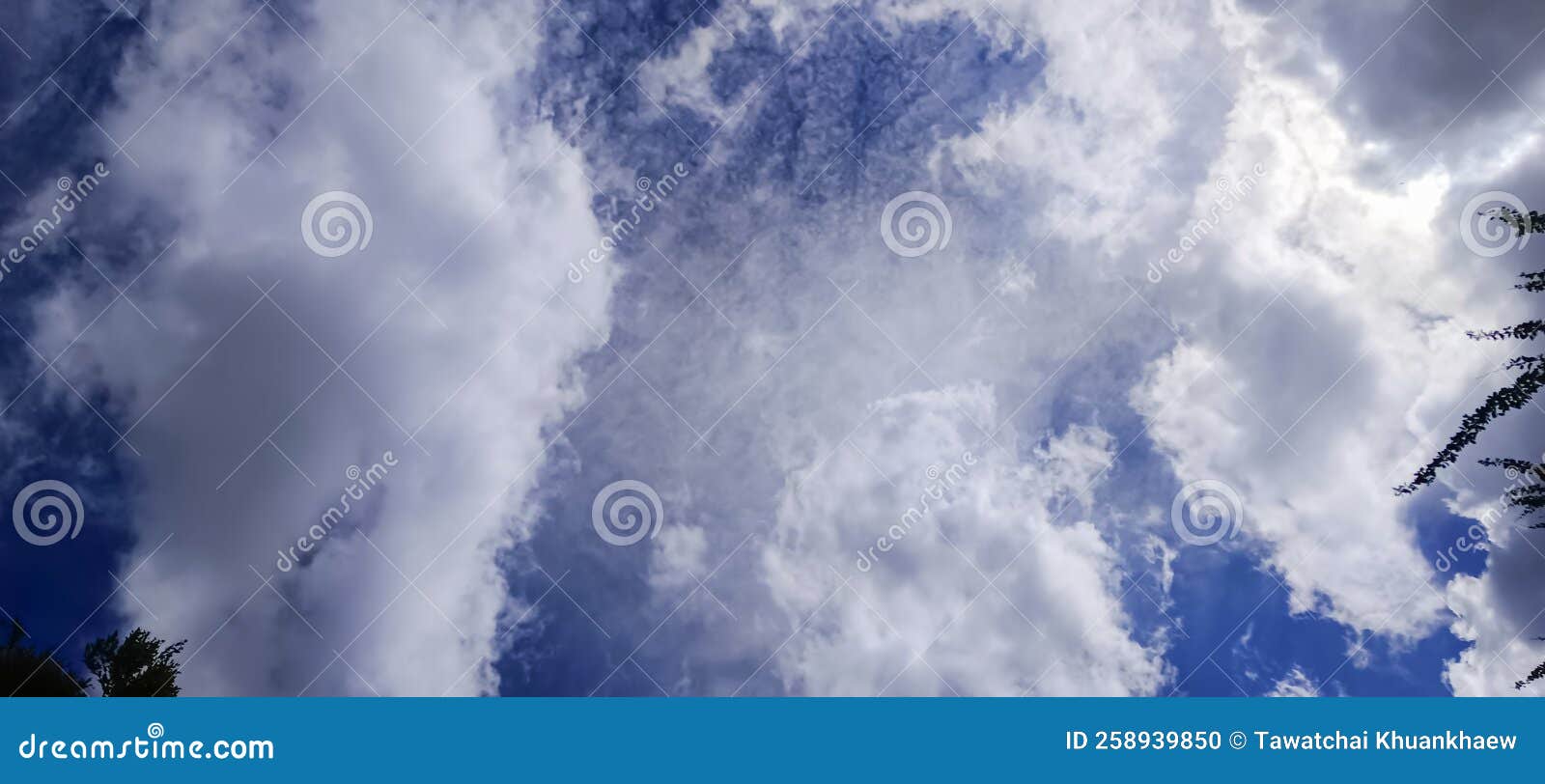 Blue Sky and Cloudy Background Transparent Widescreen Stock Photo ...