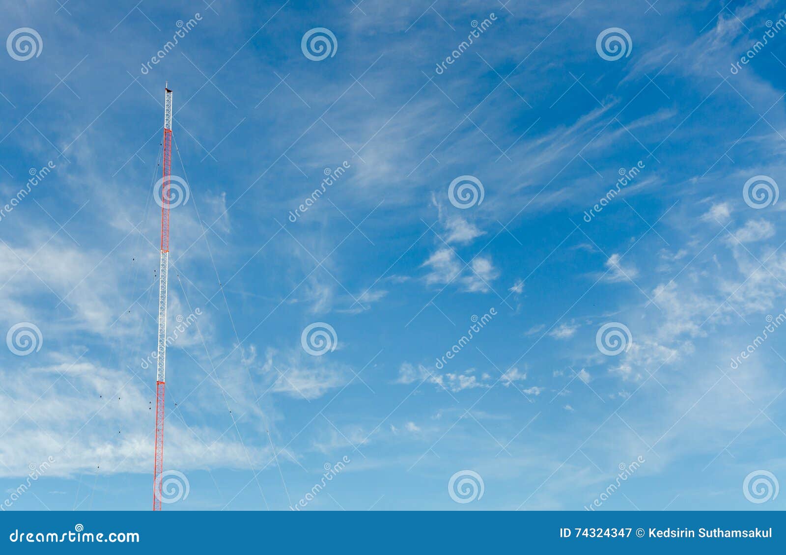 Blue Sky with Communication Towers Stock Image - Image of industry ...