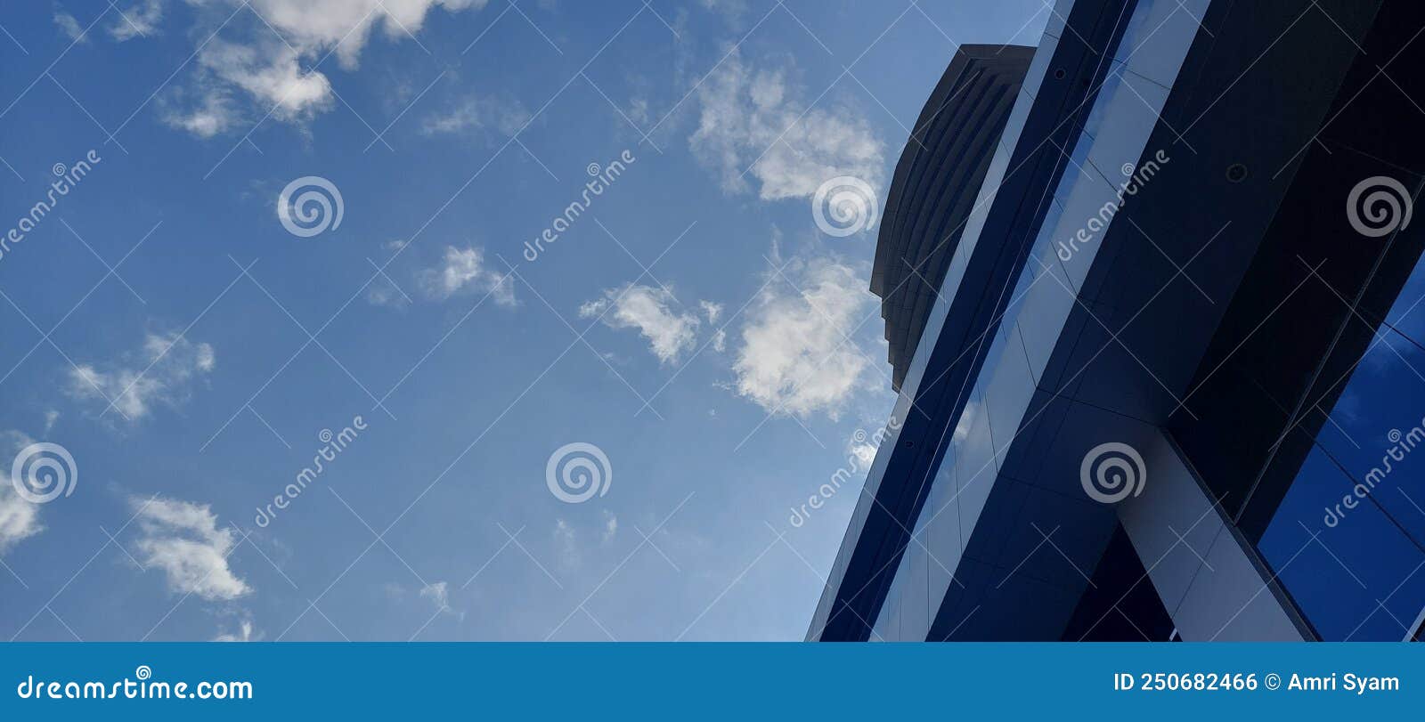 Blue Sky and the Corner of the Building from the Bottom Angle Stock ...