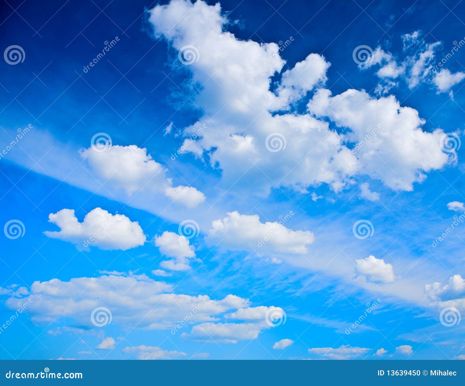 Blue Sky and Cumulus Clouds Stock Photo - Image of blue, colour: 13639450