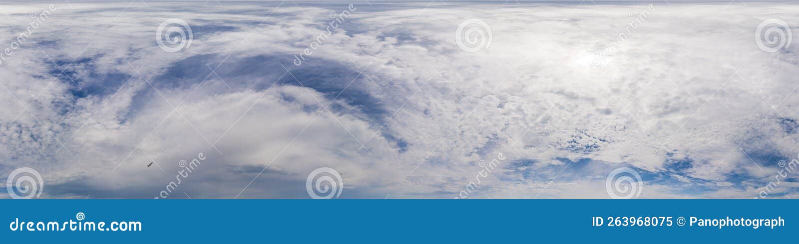 Blue Sky with Cumulus Clouds Seamless Panorama in Spherical ...