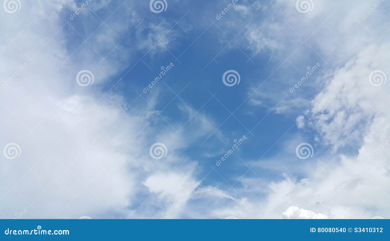 Blue Sky and the Diffuse Clouds. Stock Photo - Image of happy, line ...