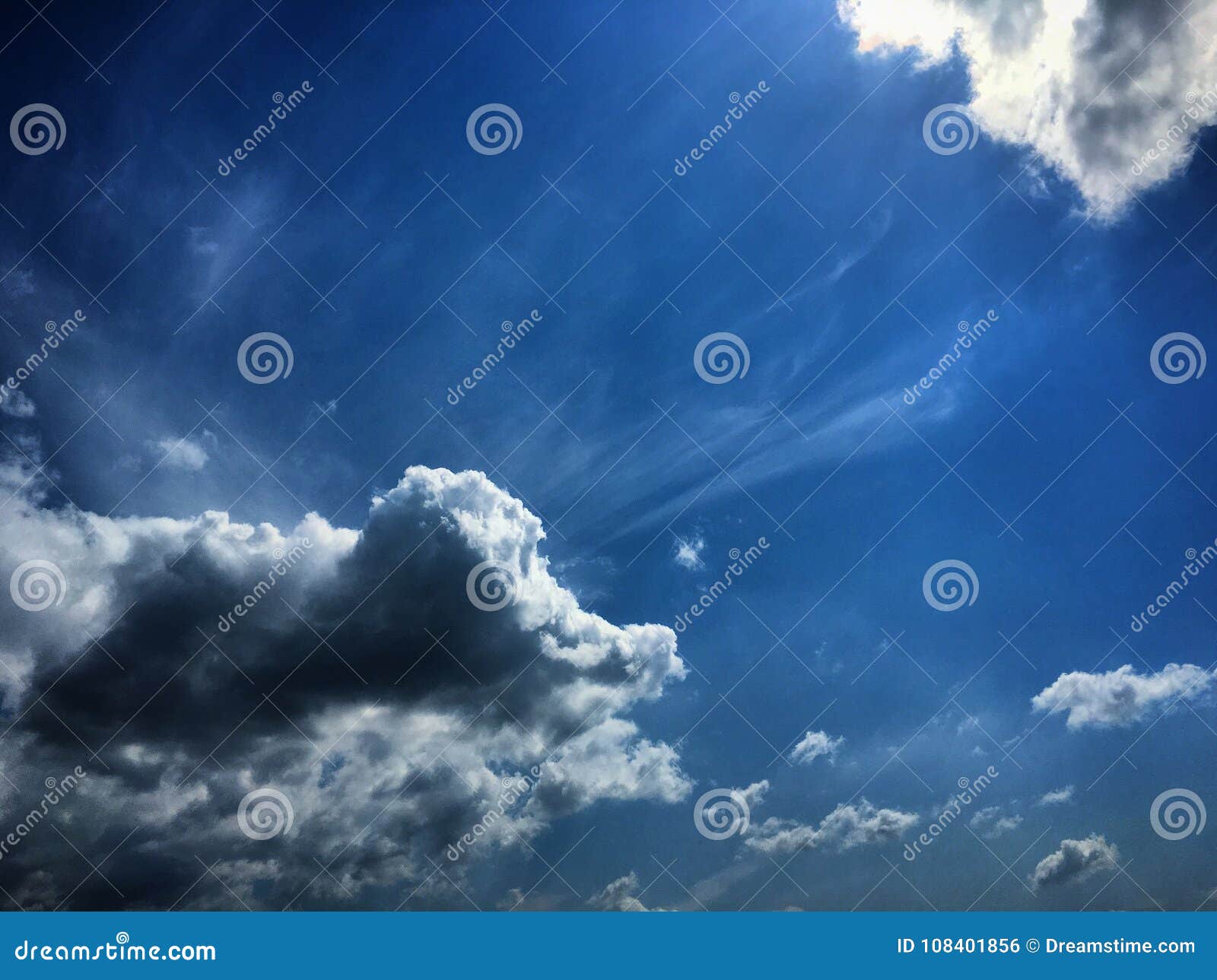 Blue Sky with Dramatic Clouds Stock Photo - Image of skies, blue: 108401856