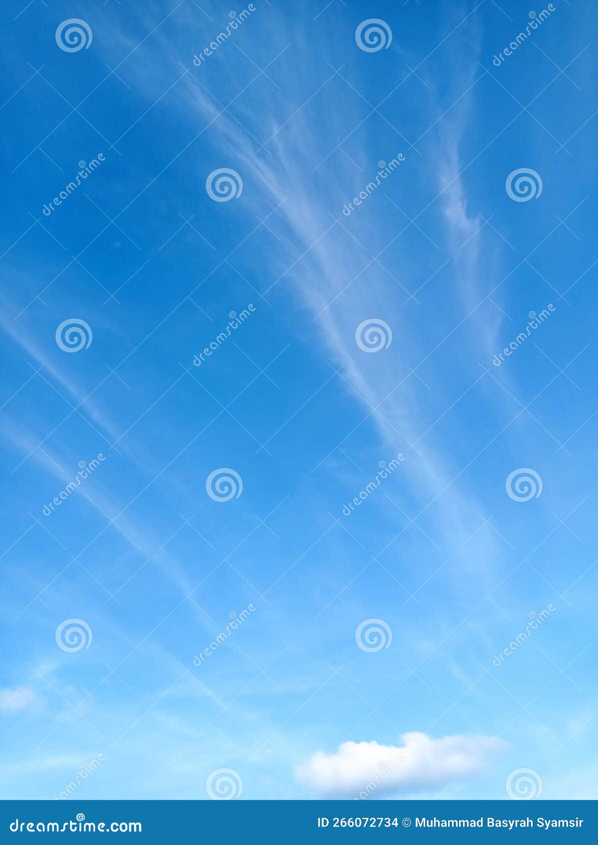 Blue sky with few clouds stock photo. Image of cloud - 266072734