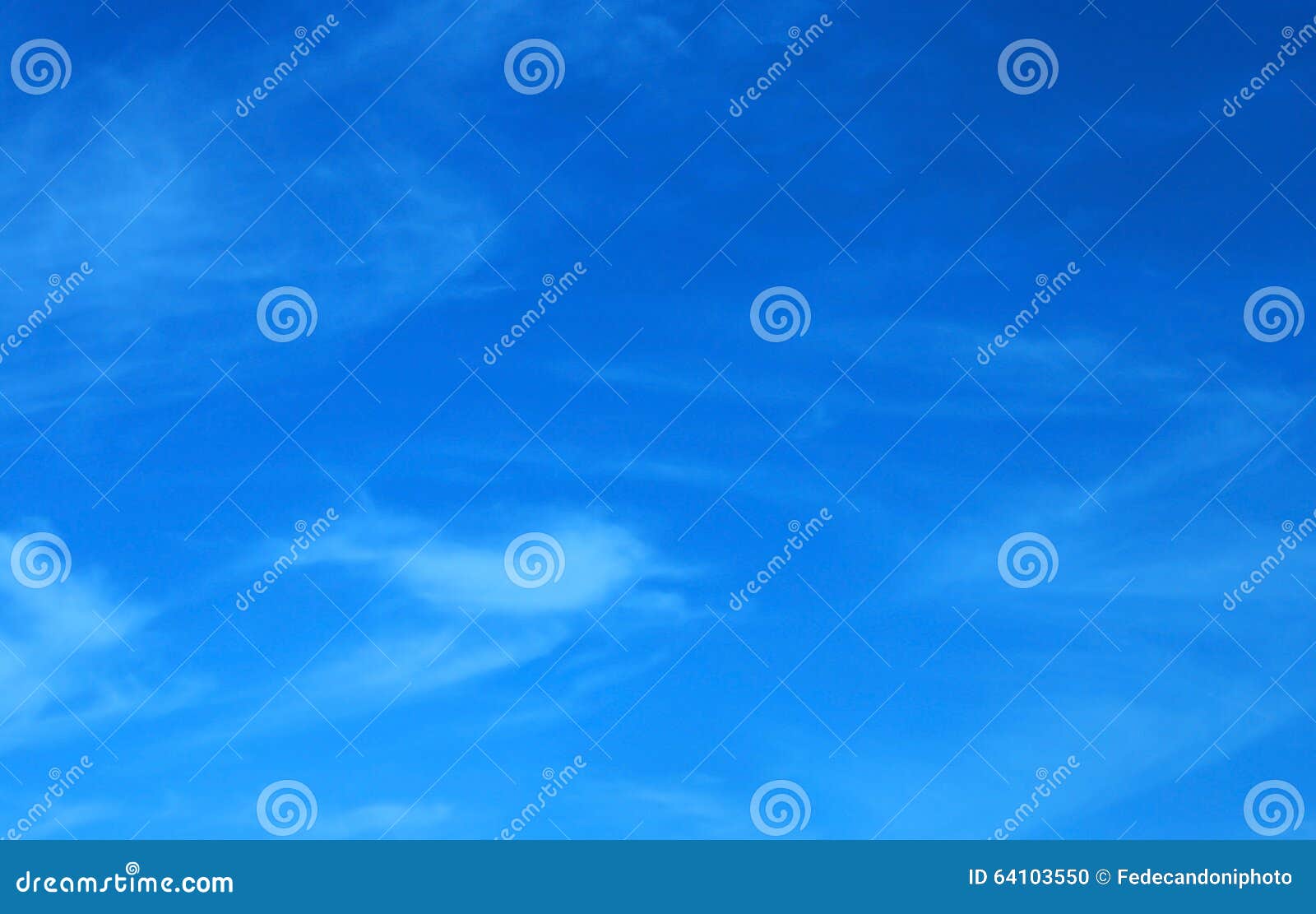 Blue sky with few clouds stock photo. Image of flat, azure - 64103550