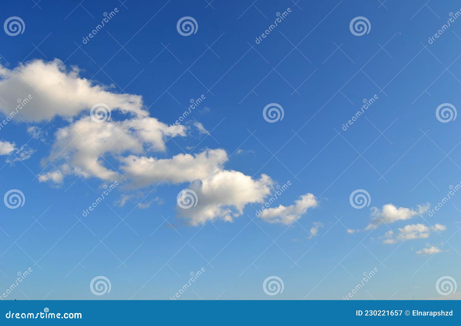 Few Small Clouds on Clear Blue Sky. Stock Image - Image of blue, season ...