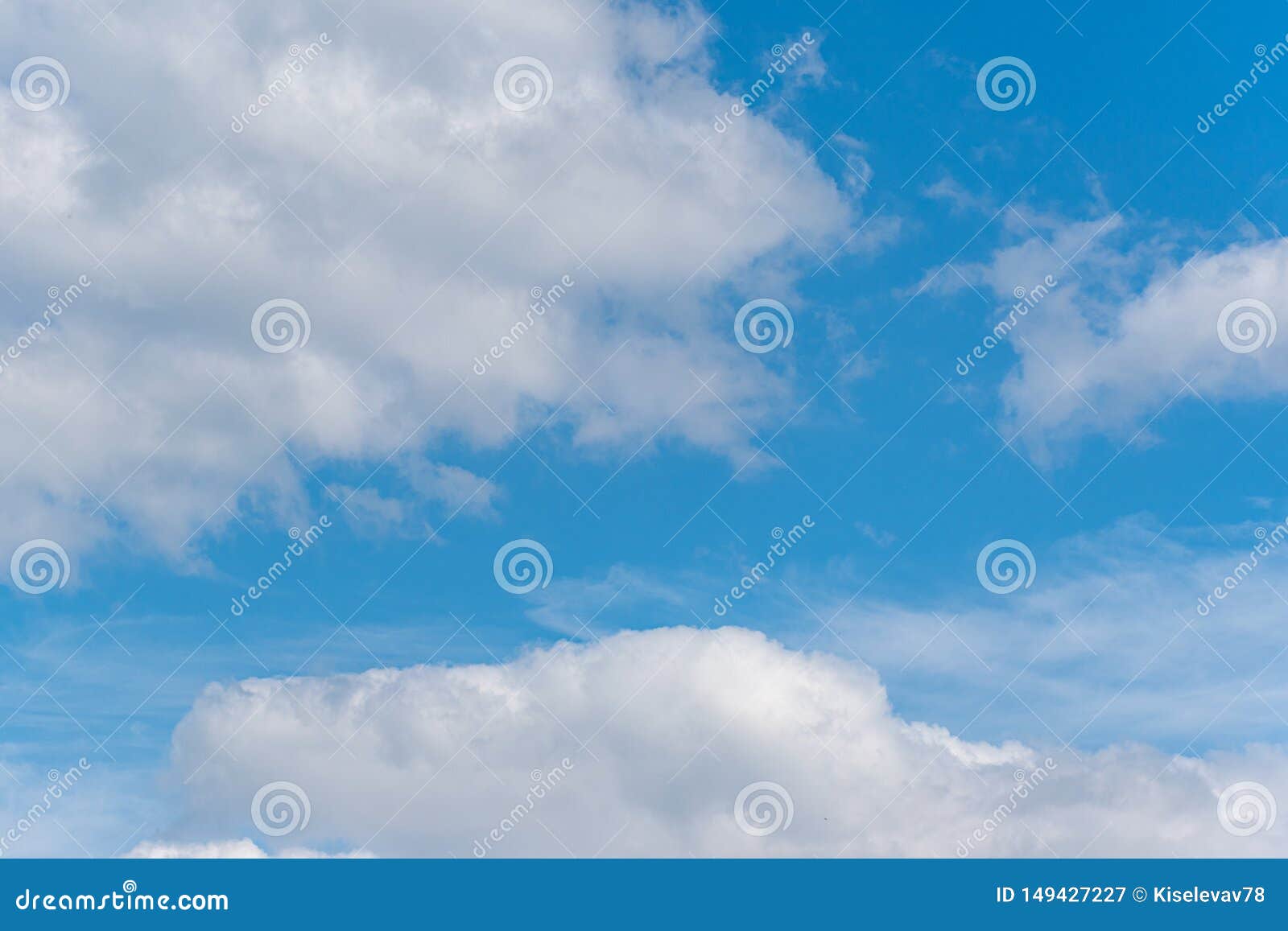 Blue Sky with Fluffy Clouds. Natural Landscape Stock Image - Image of ...