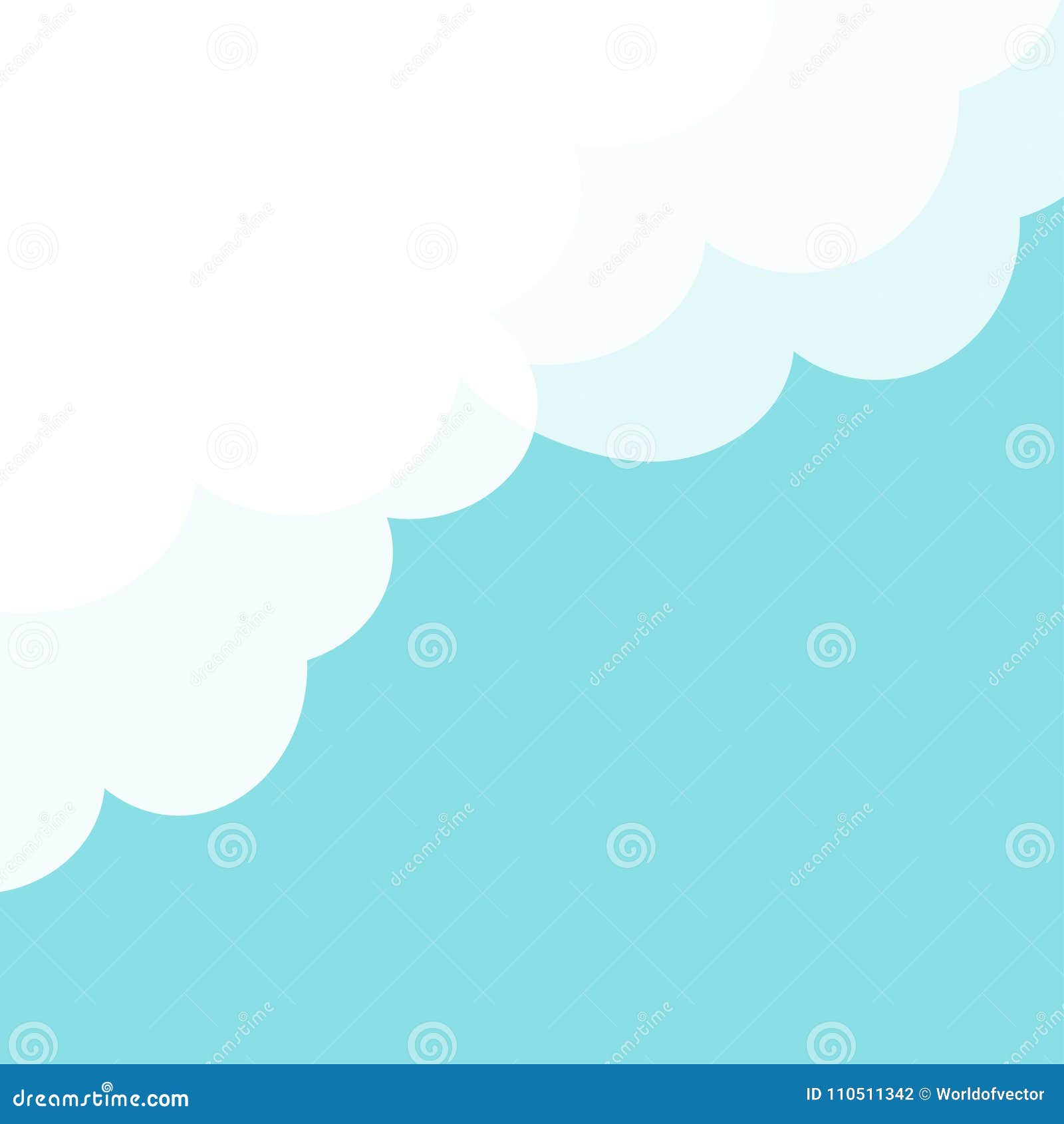 Blue Sky Fluffy White Cloud in the Corner. Frame Template. Cloudy ...