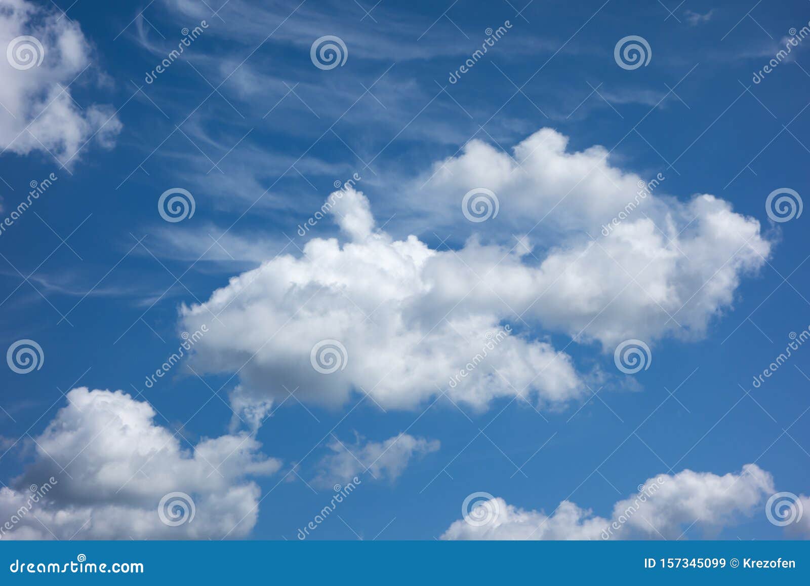 Blue Sky with Light White Clouds Stock Image - Image of outdoors ...