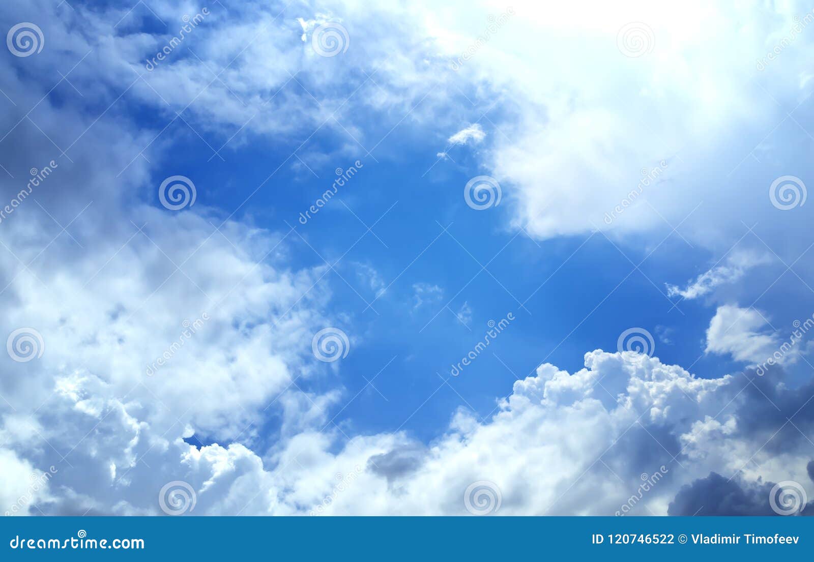 Blue Sky and Frame from Clouds, May Be Used As Background Natural Sky ...