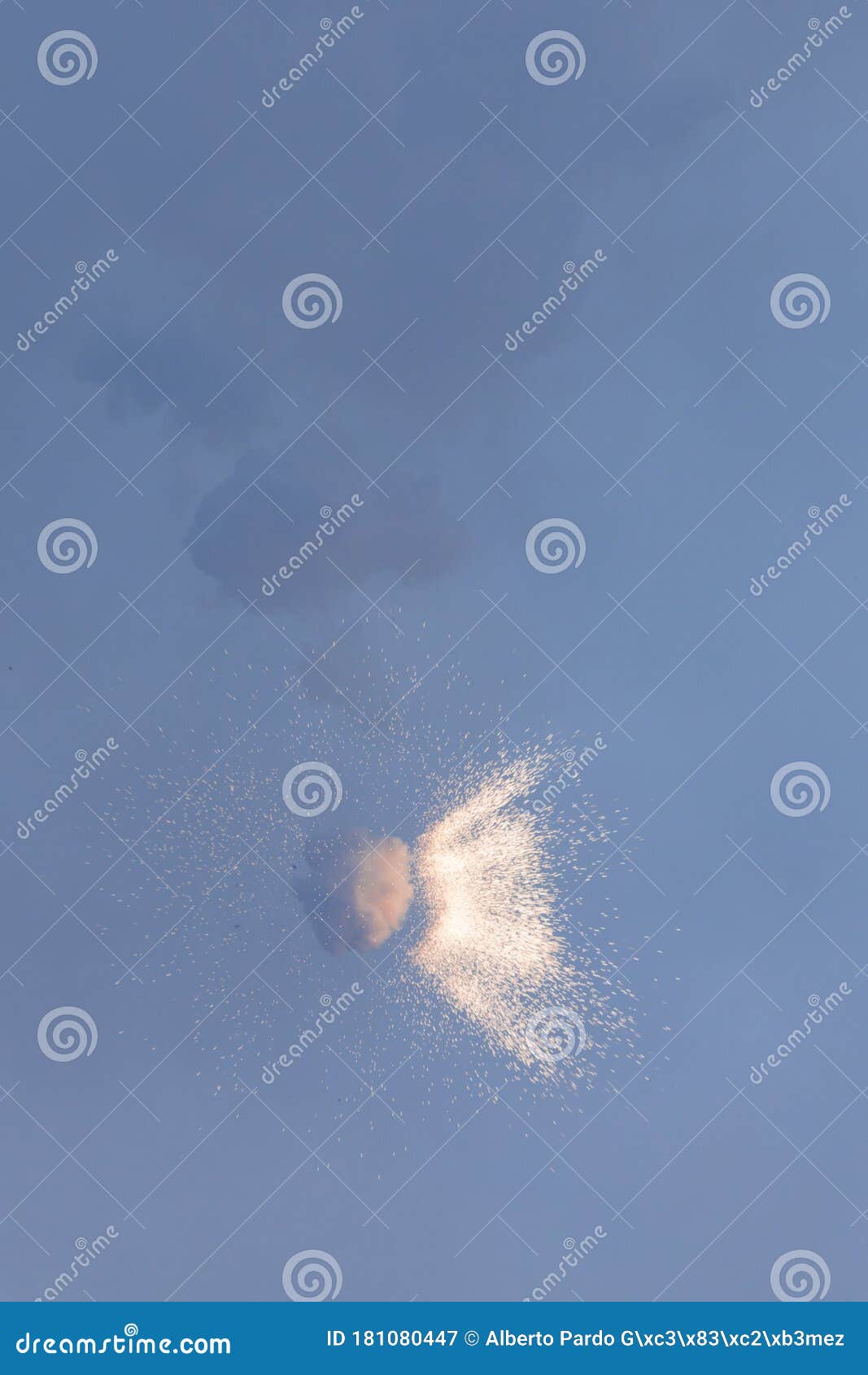 Blue Sky Full of Fireworks Exploding Stock Image - Image of fire ...