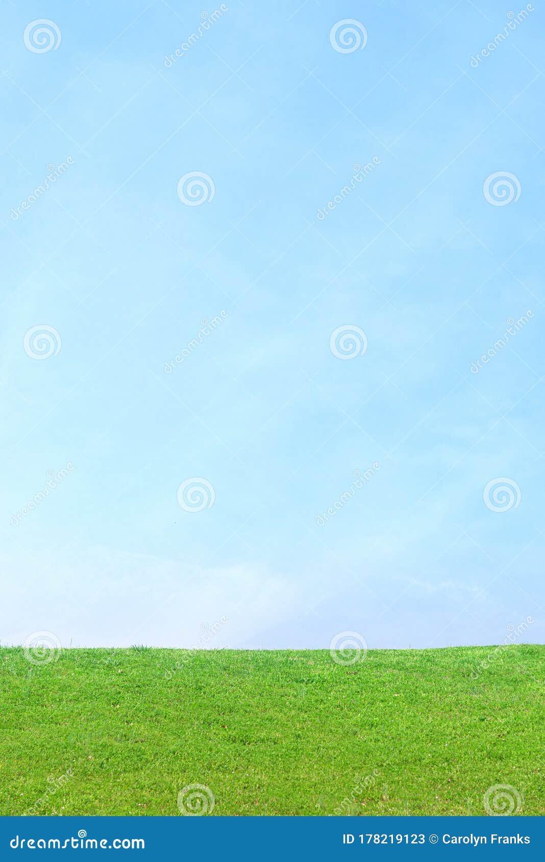Blue Sky Green Grass Vertical Background Stock Image - Image of ...