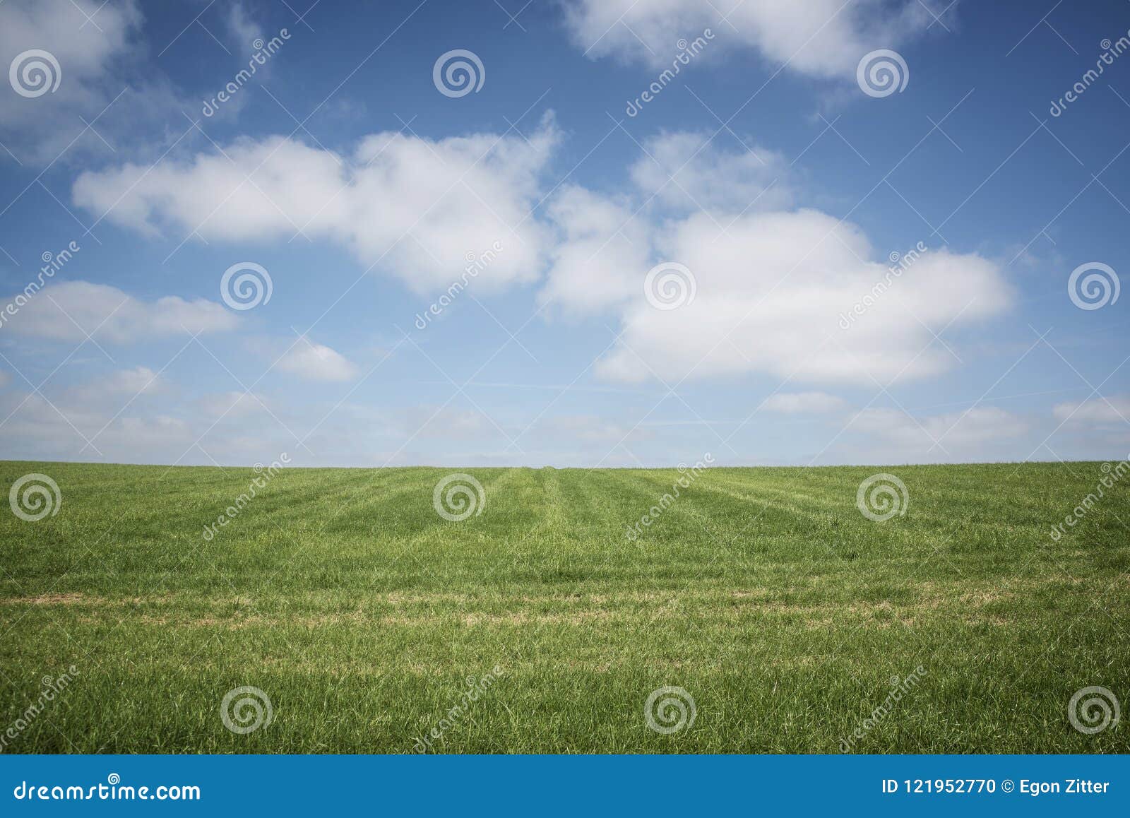 Blue Sky,green Grass,white Clouds Stock Photo - Image of clouds, green ...