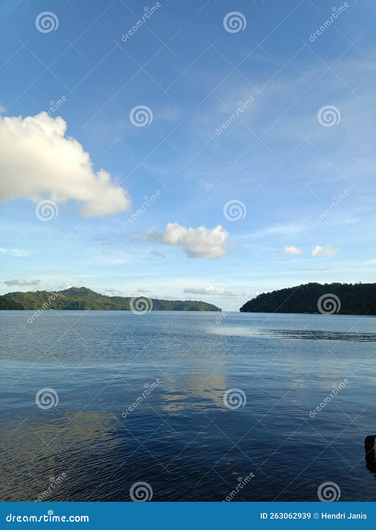 Blue Sky and Green Island of Sangihe Stock Image - Image of skyblue ...