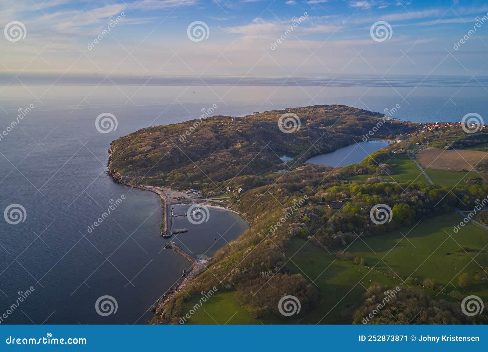 Blue Sky and Green Trees Landscape in Denmark Stock Image - Image of ...