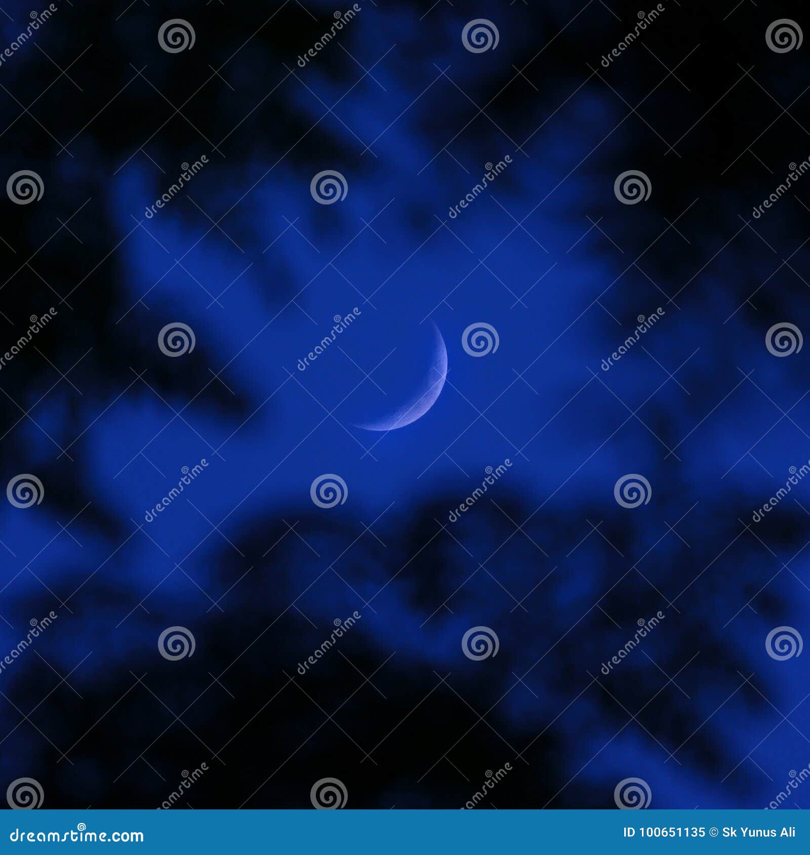 Half moon stock image. Image of nature, blue, moon - 100651135