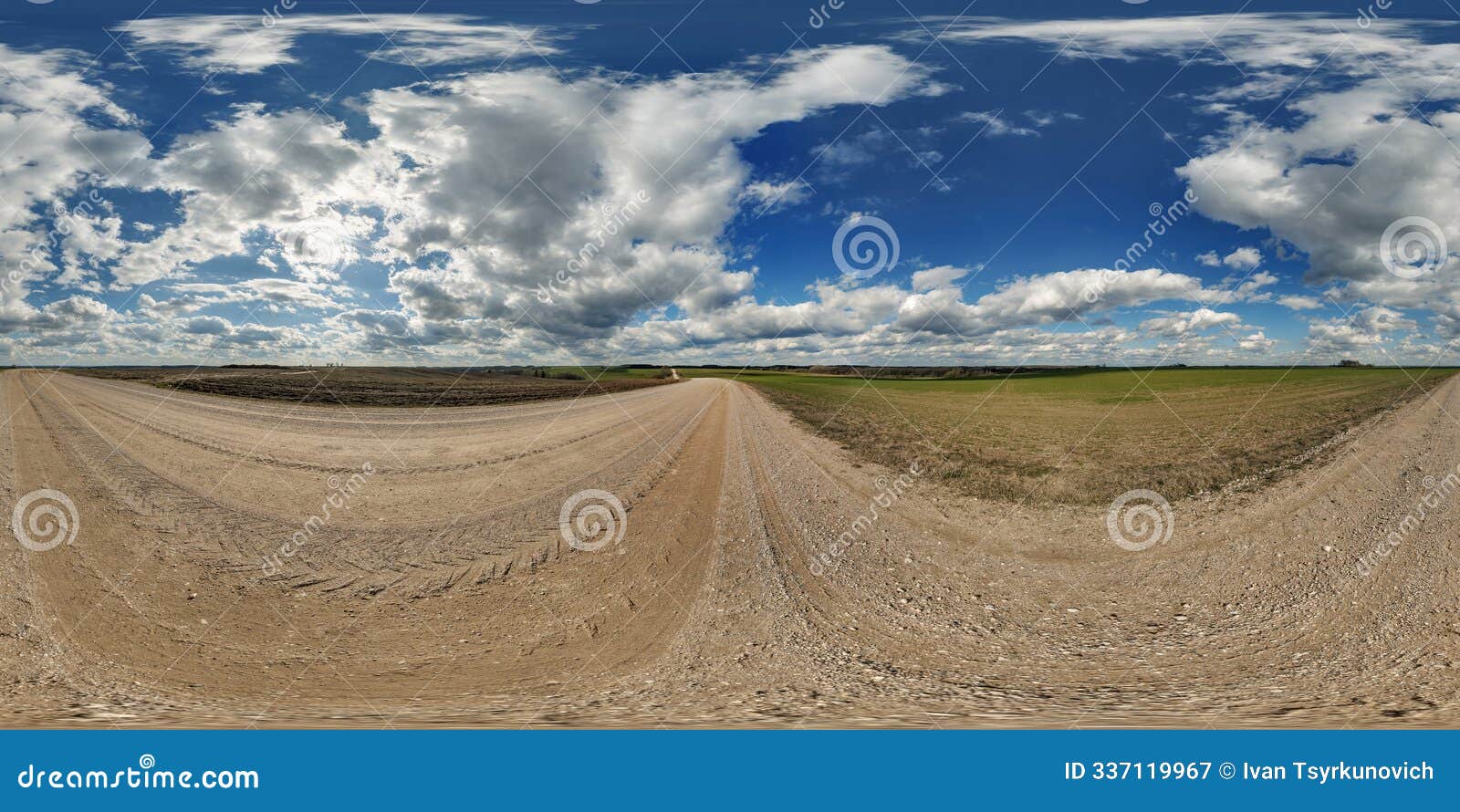 Full Seamless 360 Hdri Panorama View Among Farming Fields With Sun With ...