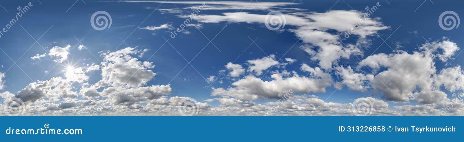 Blue Sky 360 Hdri Panorama in Equirectangular Format with Zenith ...