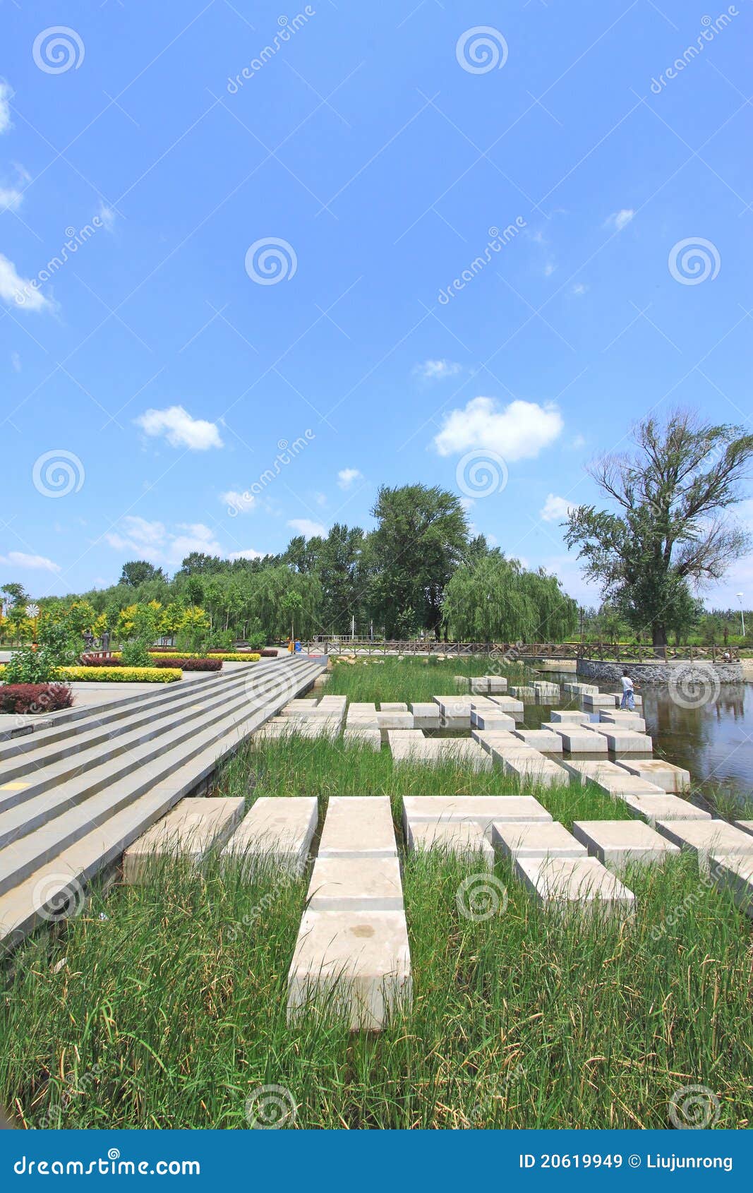 Blue Sky and Landscape Architecture Stock Image - Image of grasses ...