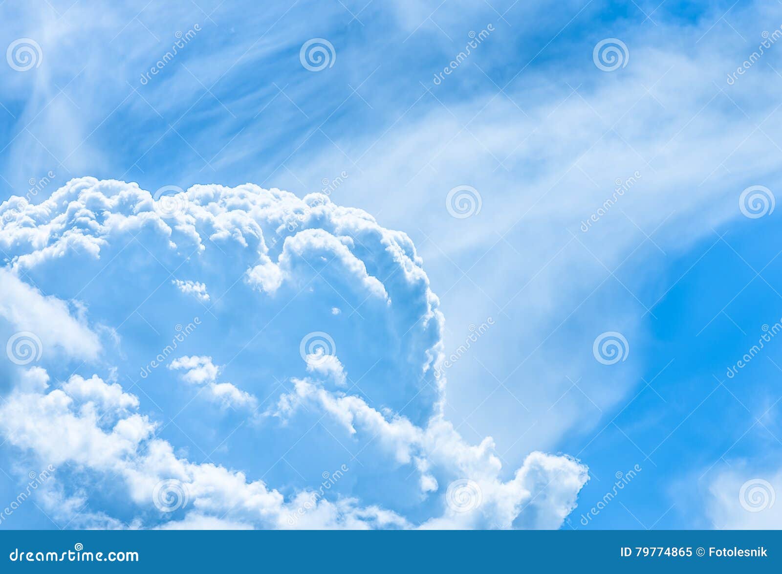 Blue Sky with Large Cumulus Clouds Stock Image - Image of weather ...
