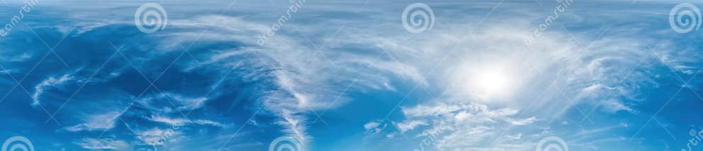Blue Sky with Light Clouds Seamless Panorama in Spherical ...