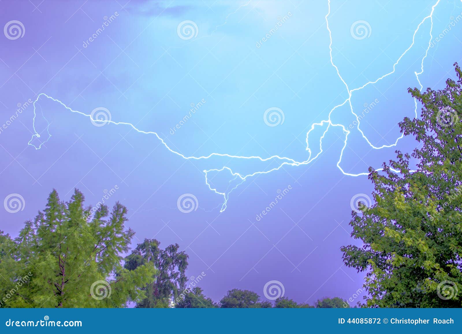 Blue Sky Lightning stock photo. Image of capture, illuminated - 44085872