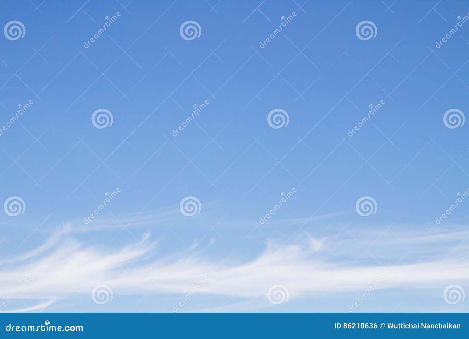 Blue sky with line clouds stock photo. Image of daylight - 86210636