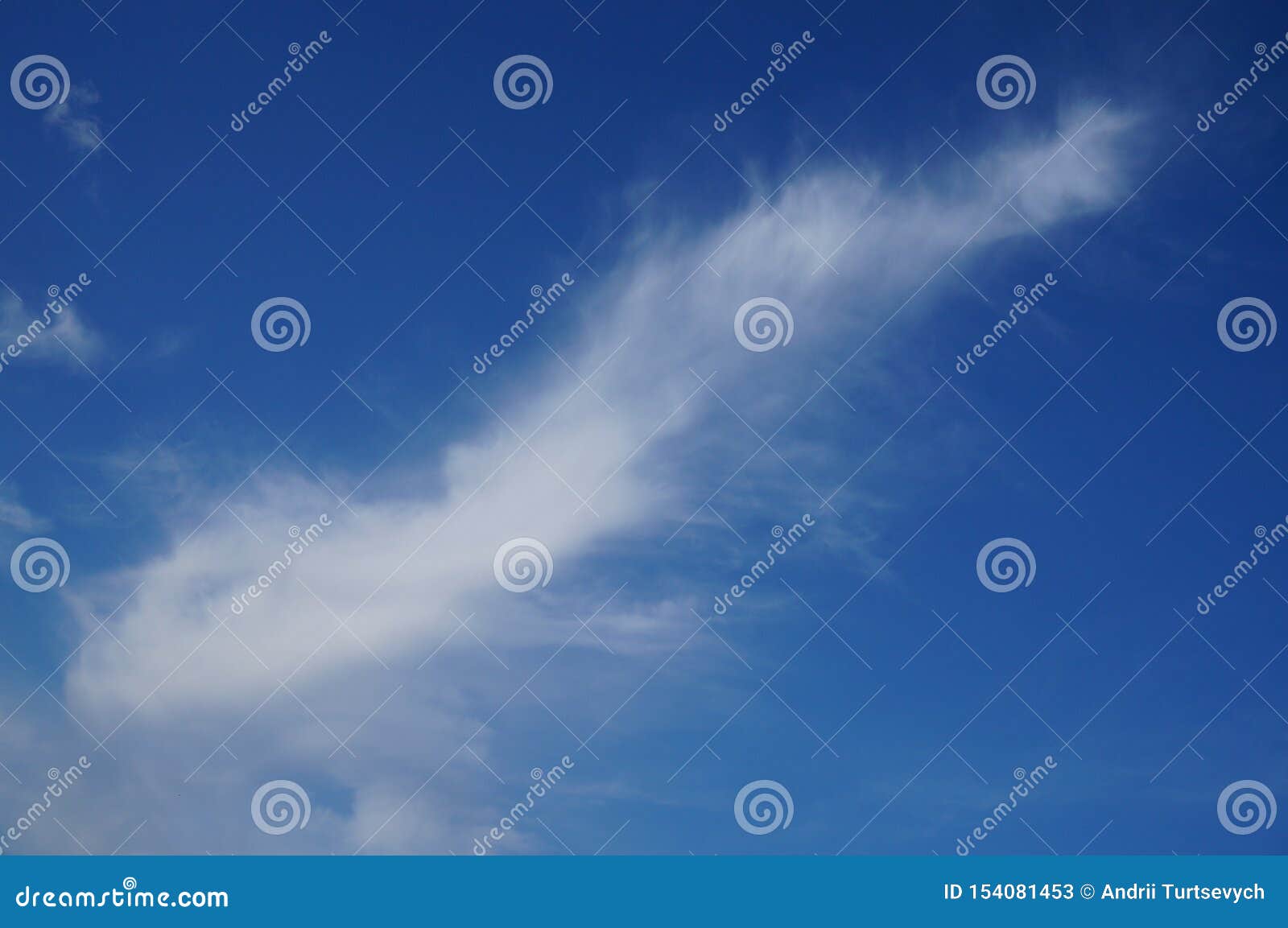 Blue Sky with Long White Cloud Stock Image - Image of fluffy ...