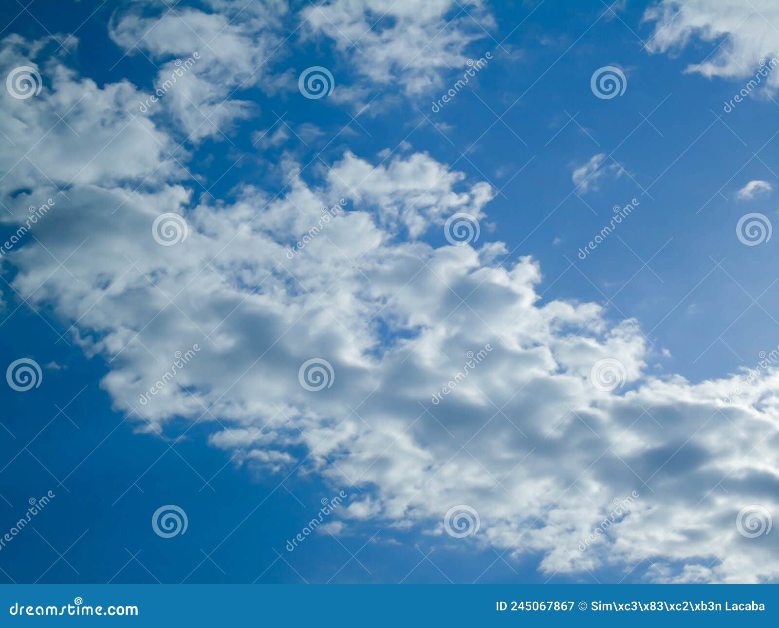 Blue Sky with Long White Clouds Stock Image - Image of height, midday ...