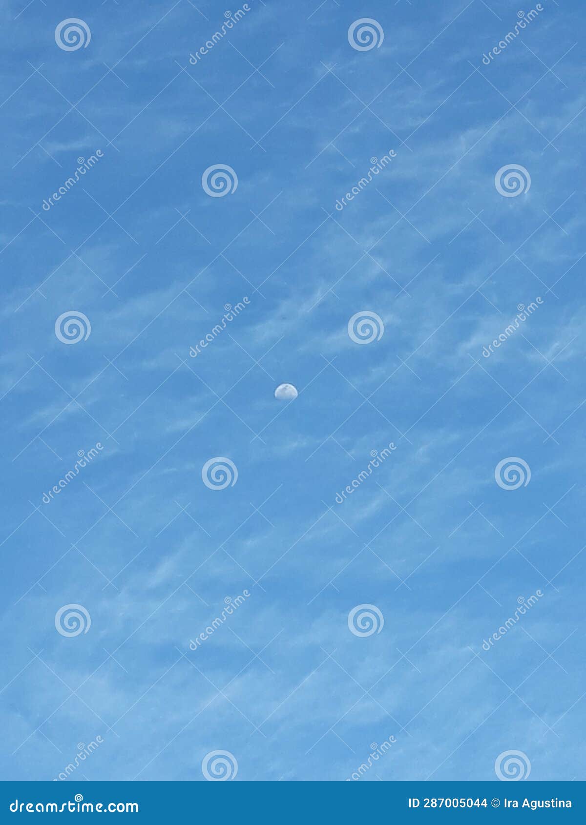 Blue Sky with Moon and Bit Clouds Stock Photo - Image of nature, blue ...