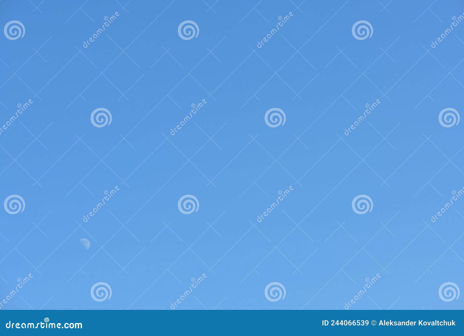 Blue Sky with Moon in the Corner Stock Image - Image of skyline, moon ...