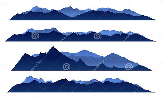 Blue Sky Mountain View Set Vector Design Stock Vector - Illustration of ...