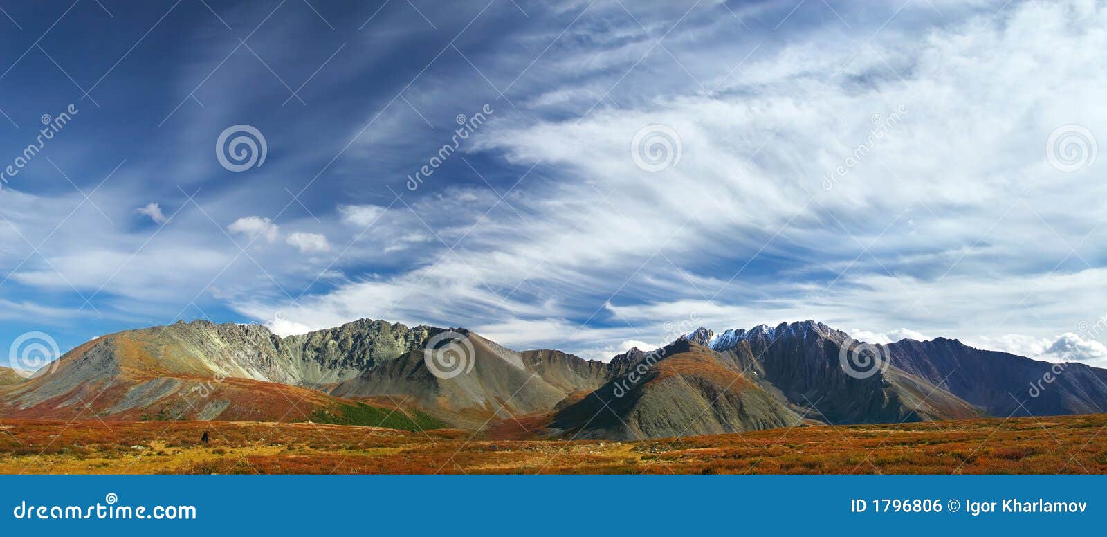 Blue Sky and Mountains, Panorama. Stock Photo - Image of yellow ...