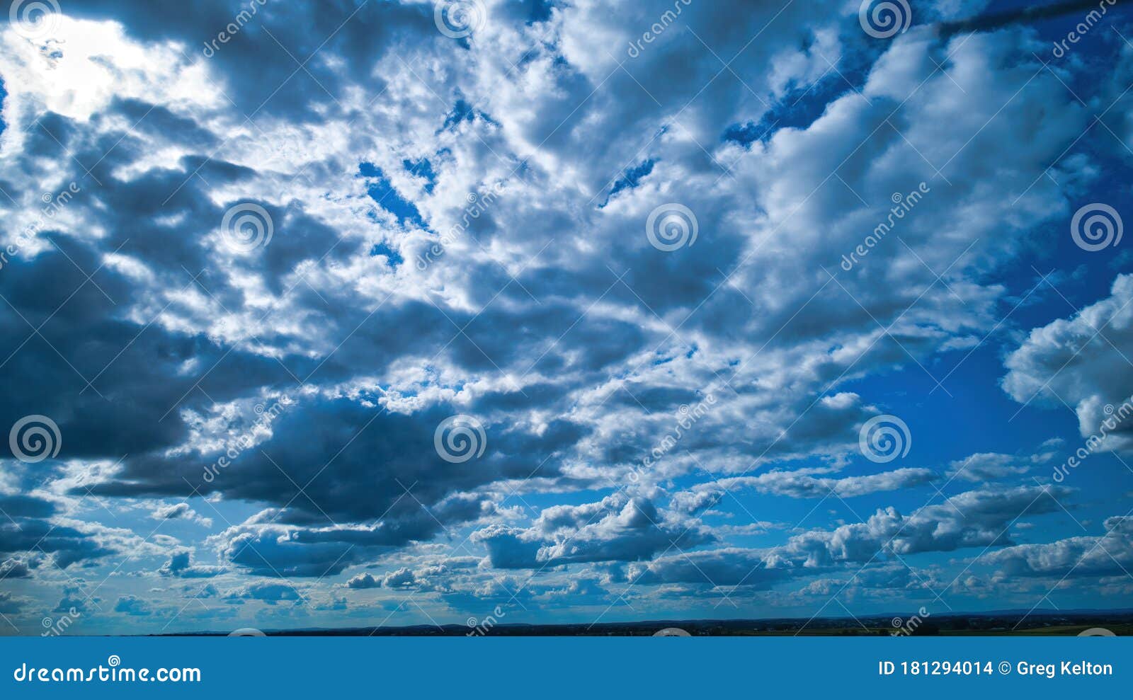 Blue Sky and Multiple Clouds Background Stock Photo - Image of ...