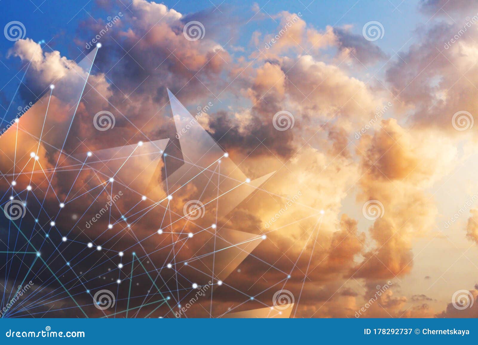 Sky and Network Connection Lines. Cloud Technology Stock Image - Image ... Sky and Network Connection Lines. Cloud Technology Stock Image - Image ...