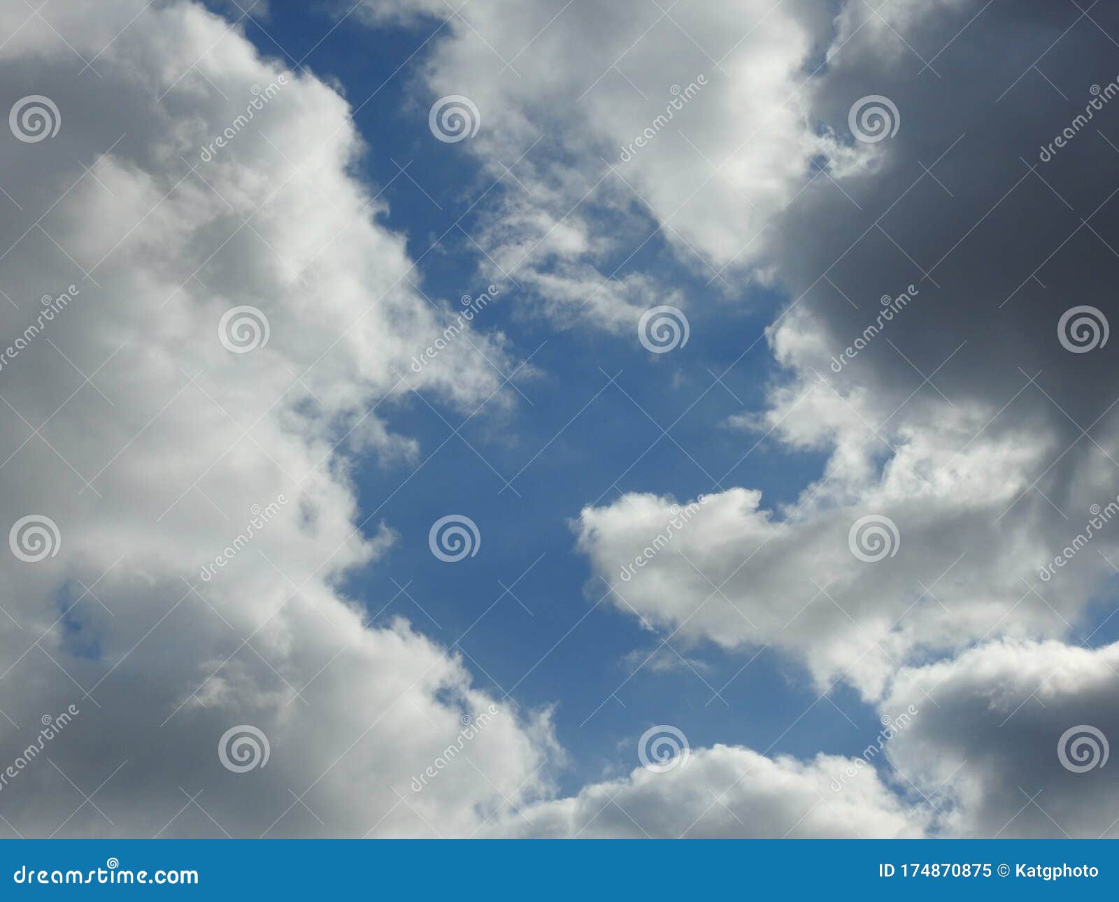 Blue Sky Opening through the Clouds Stock Image - Image of white ...