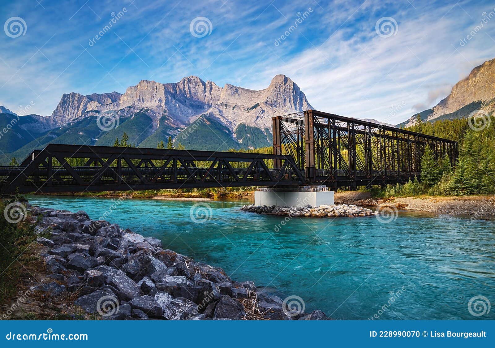 Blue Sky Over the Canmore Engine Bridge Stock Photo - Image of ...