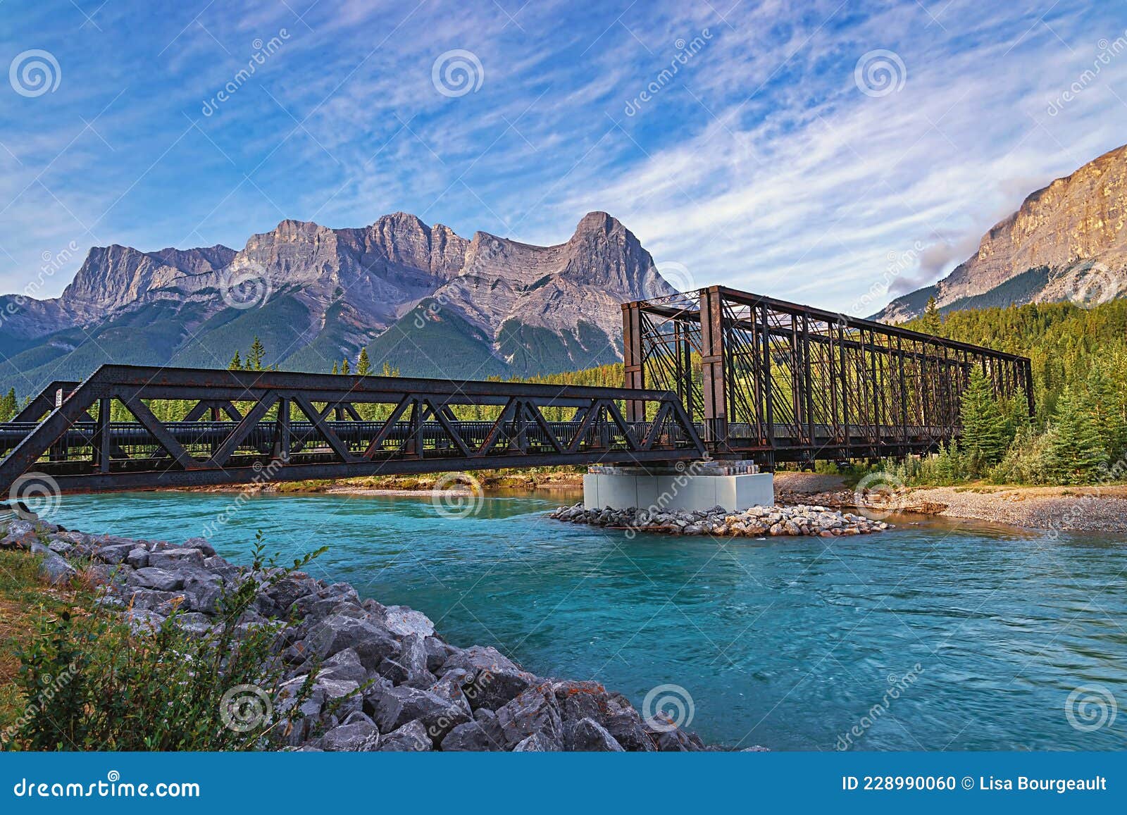 Blue Sky Over the Canmore Engine Bridge Stock Photo - Image of mountain ...