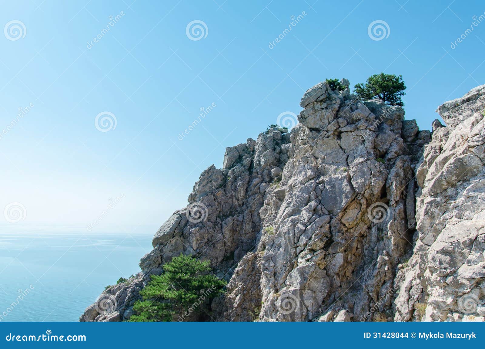 Blue sky over cliff stock photo. Image of light, scene - 31428044