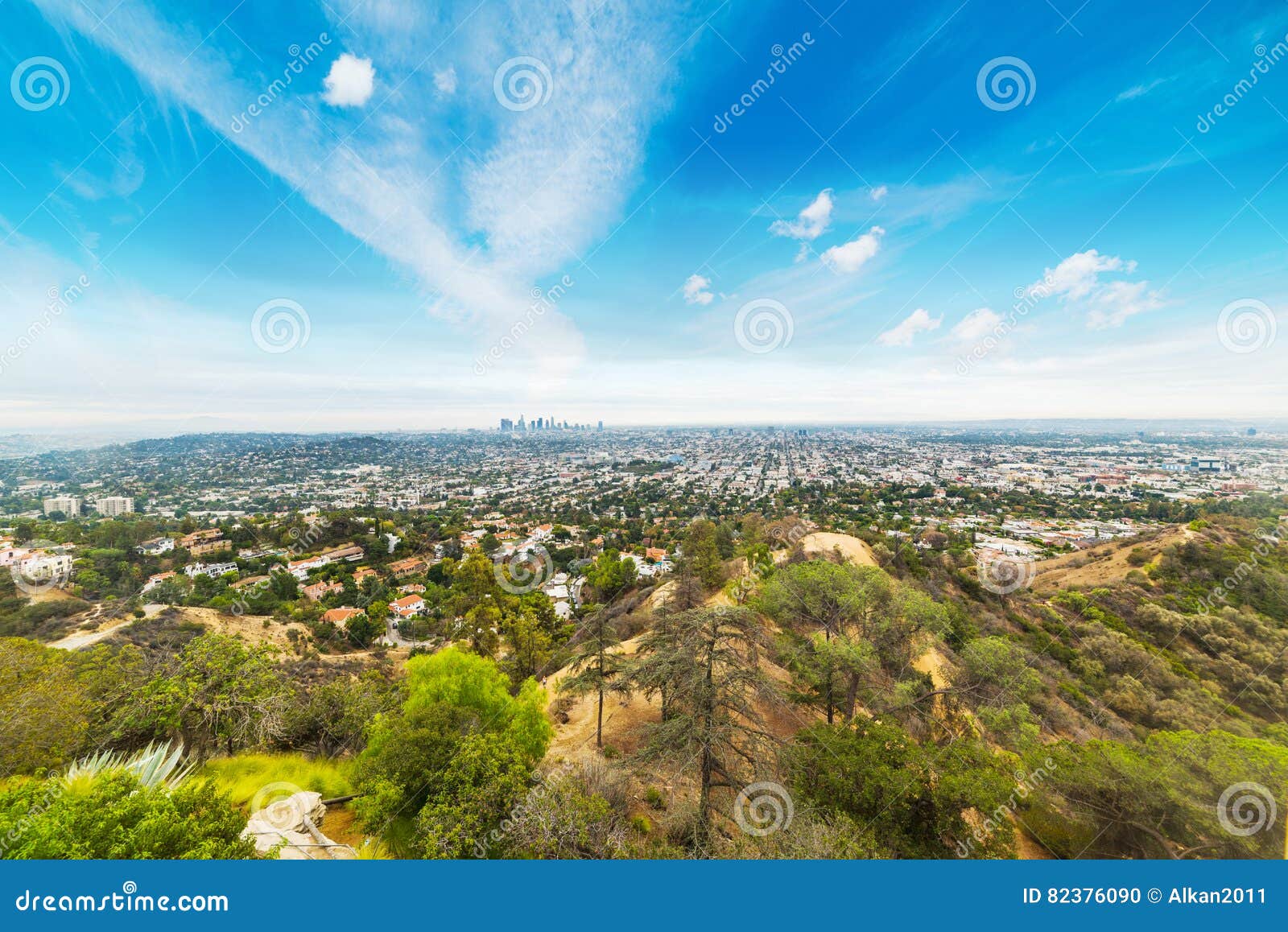 Blue sky over Los Angeles stock photo. Image of outdoor - 82376090