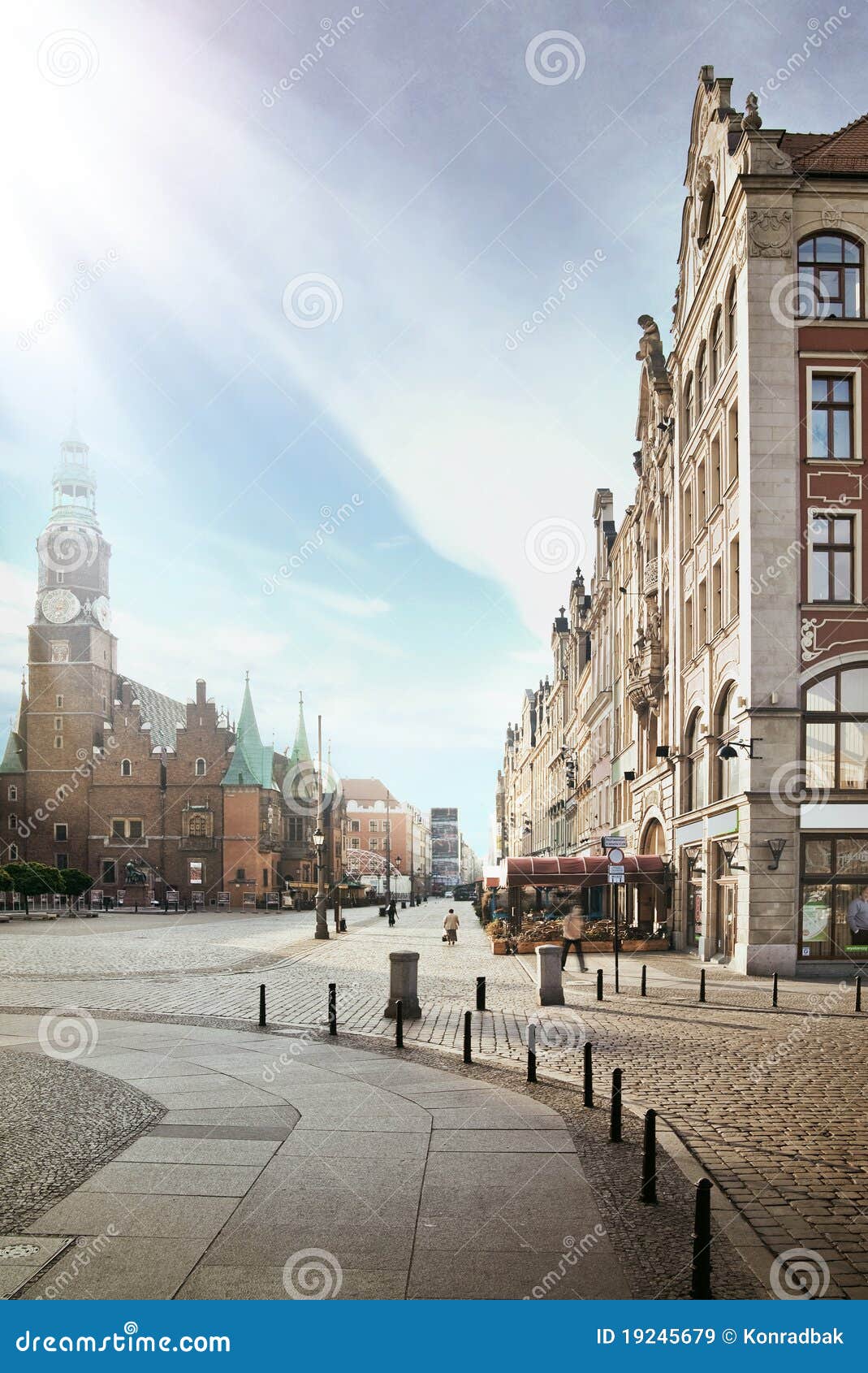 Blue sky over pretty city stock image. Image of landmark - 19245679