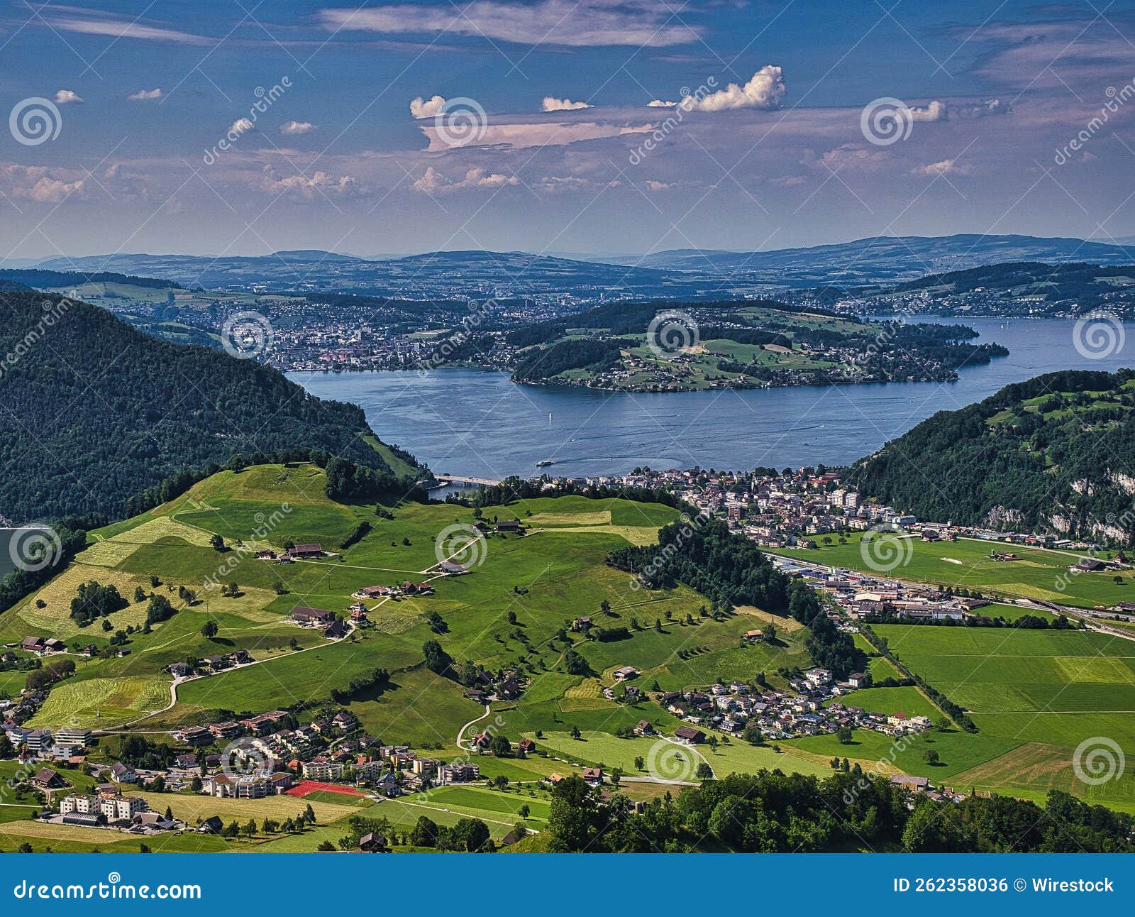 Blue Sky Over the Stanserhorn, Switzerland Stock Photo - Image of ...