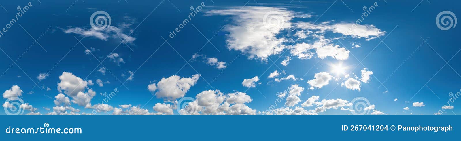 Blue Sky Panorama with Cirrus Clouds. Seamless Hdr 360 Degree Pano in ...