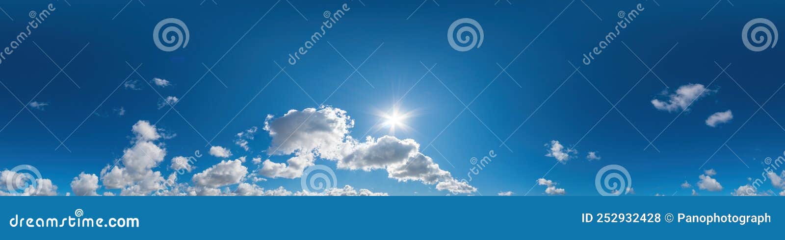 Blue Sky Panorama With Cirrus Clouds. Seamless Hdr 360 Degree Pano In ...
