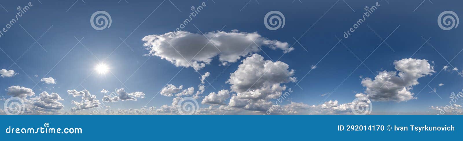Blue Sky 360 Panorama with Light Clouds in Hdri Seamless Spherical ...