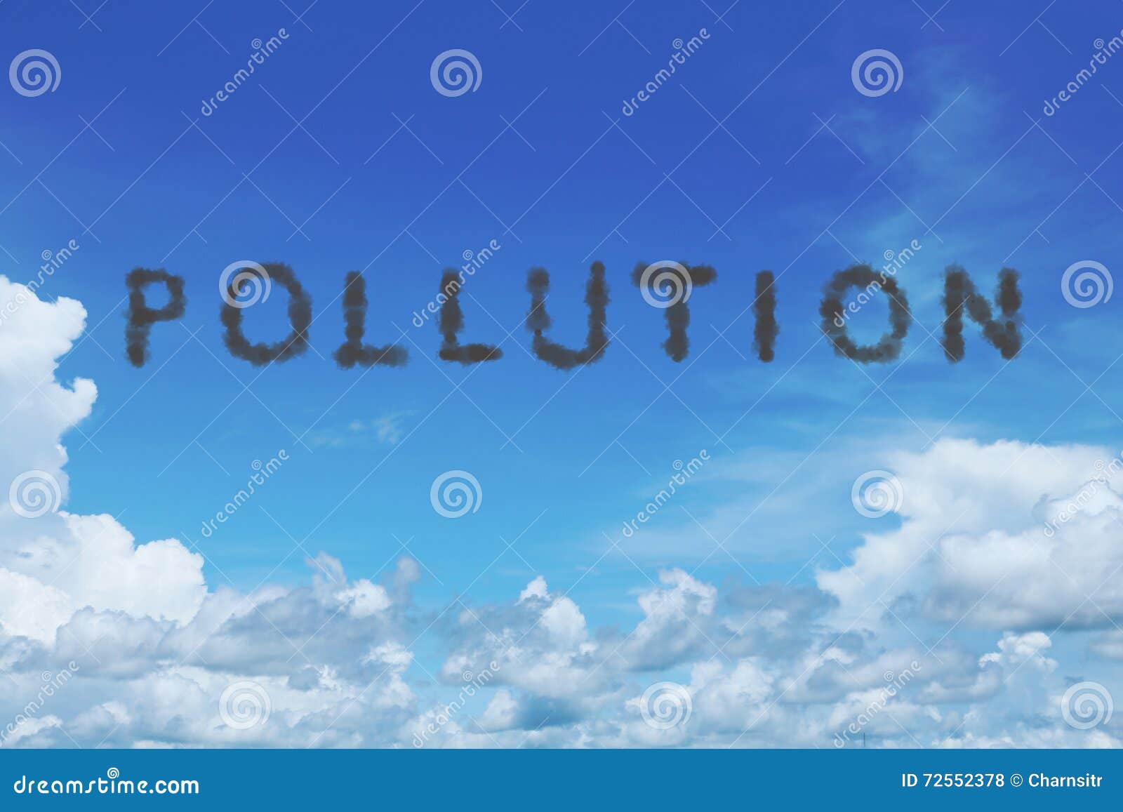 Blue Sky with Pollution Cloud Text Stock Photo - Image of pollution ...