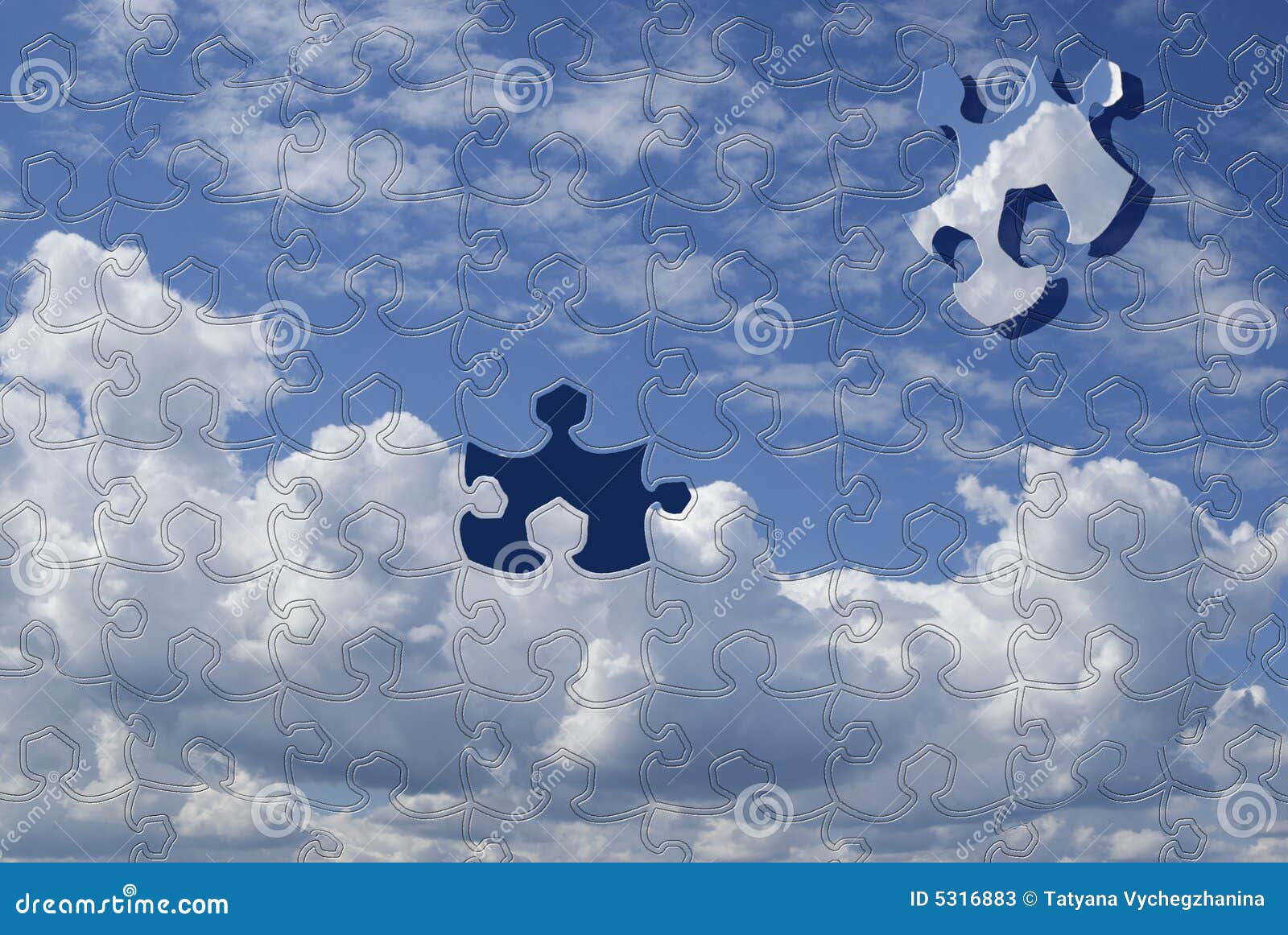 Blue sky puzzle stock image. Image of piece, absence, lost - 5316883